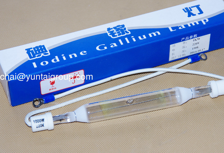 3kw gallium uv lamps 215mm 380v uv iodine gallium high pressure ultraviolet curing lamp